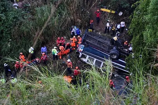 Massive bus crash in Guatemala City leaves 51 dead, rescue efforts underway