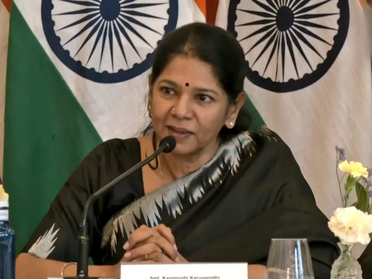 In Spain, Kanimozhi's sharp response on DMK vs Centre's national language row