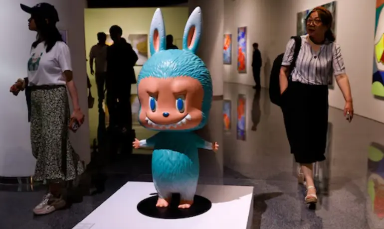 The Labubu craze! A human-sized doll auctioned for over $150,000