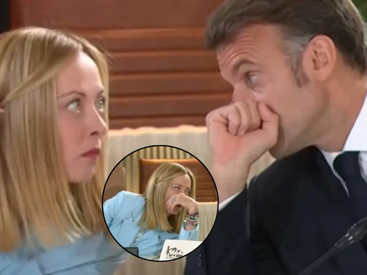 Italian PM Meloni's eye-roll after 'secret talks' with French President ...