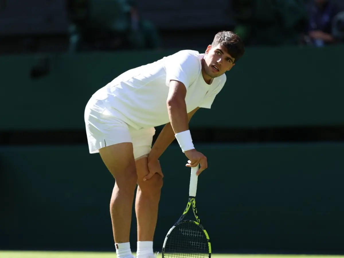 Wimbledon 2025: Alcaraz stops mid-match to offer water to fan, leads ...