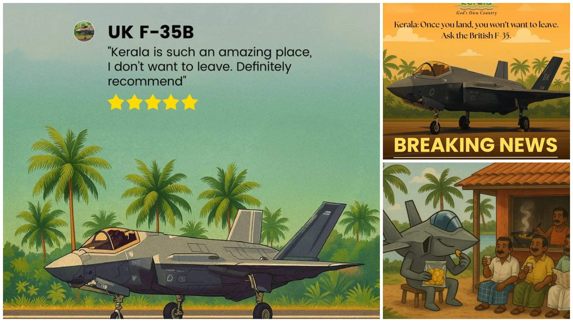 F-35 says 'don't want to leave' in Kerala tourism dept's tongue-in ...