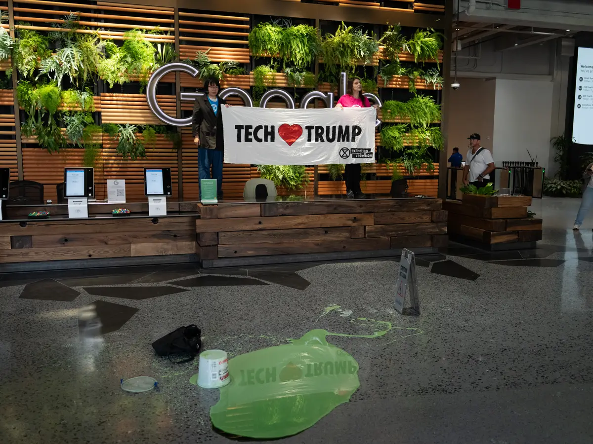 They 'had a choice—and they chose Trump': Google HQ vandalised in ...