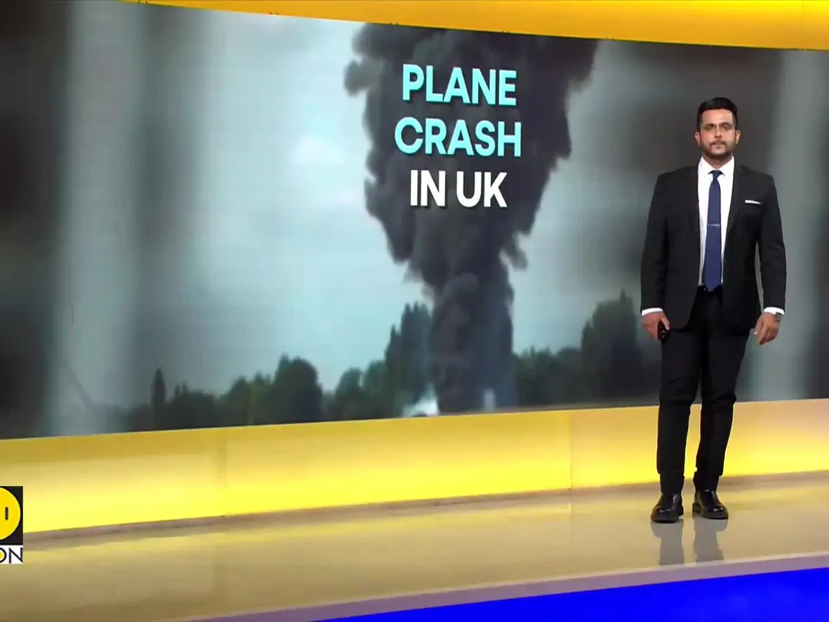 London plane crash: plume of smoke emanate as plane crashes, explodes ...