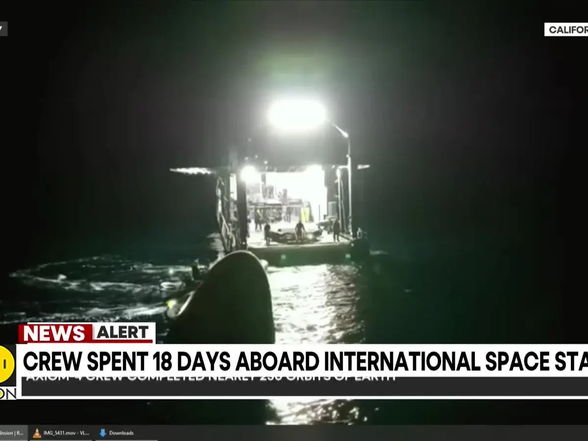 Axiom-4 Crew Splashdown: live images emerge | Crew spent 18 days aboard ...