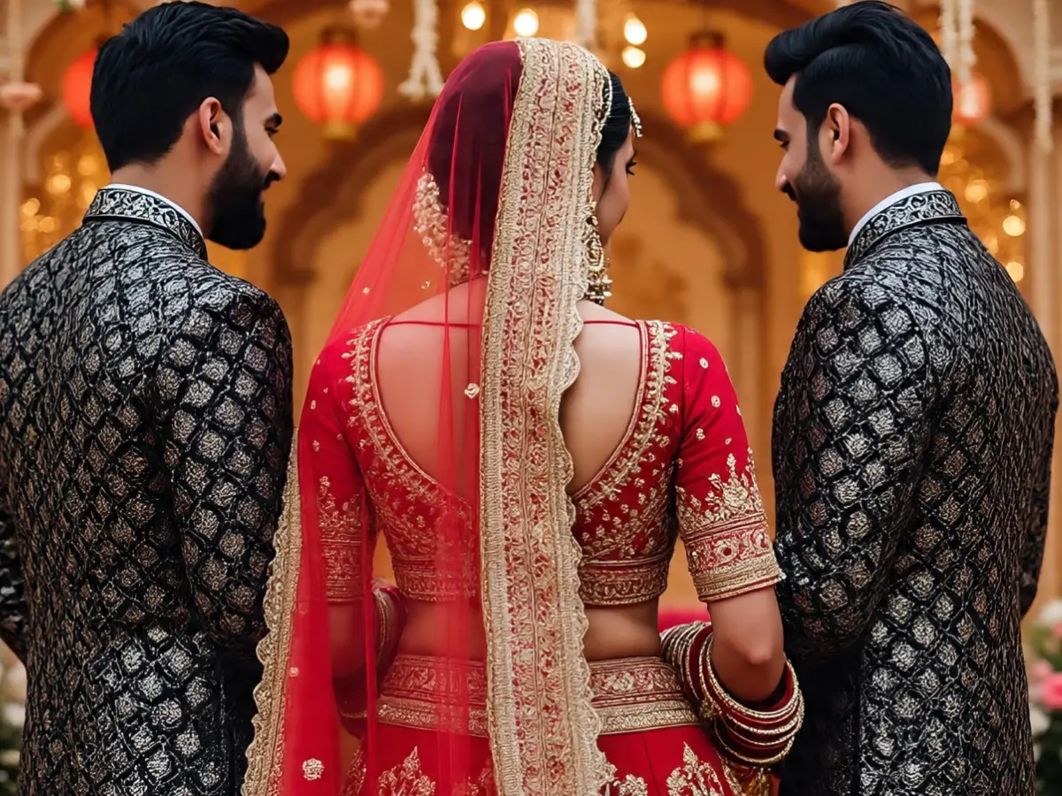 Woman marries two brothers in open celebration of Hatti polyandry ...