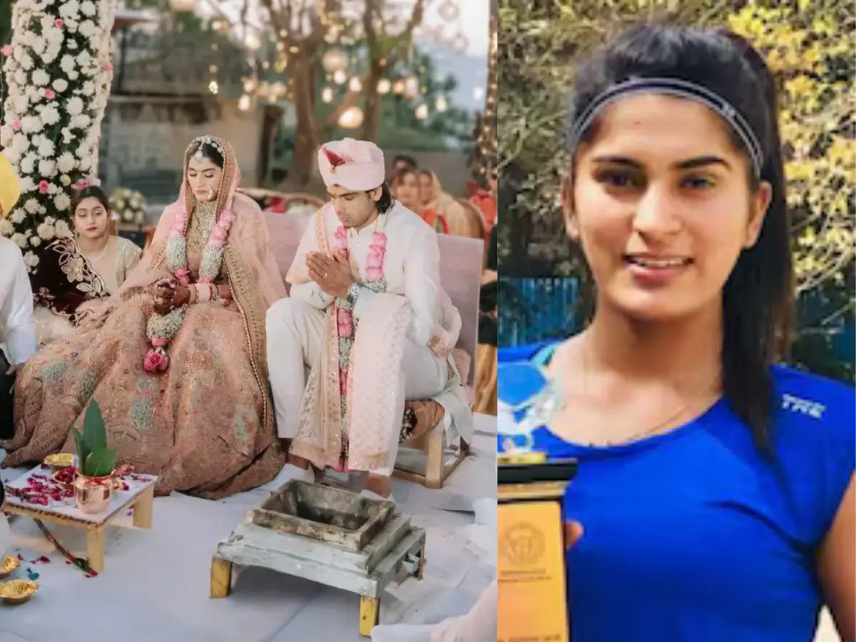 Neeraj Chopra’s wife Himani Mor quits tennis, declines ₹1.5 crore job ...