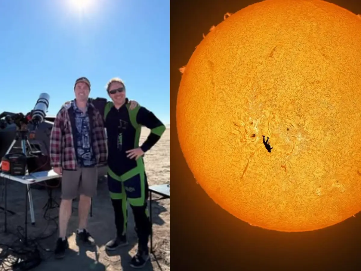 Watch stunning shot of skydiver falling in front of the Sun — The Fall ...
