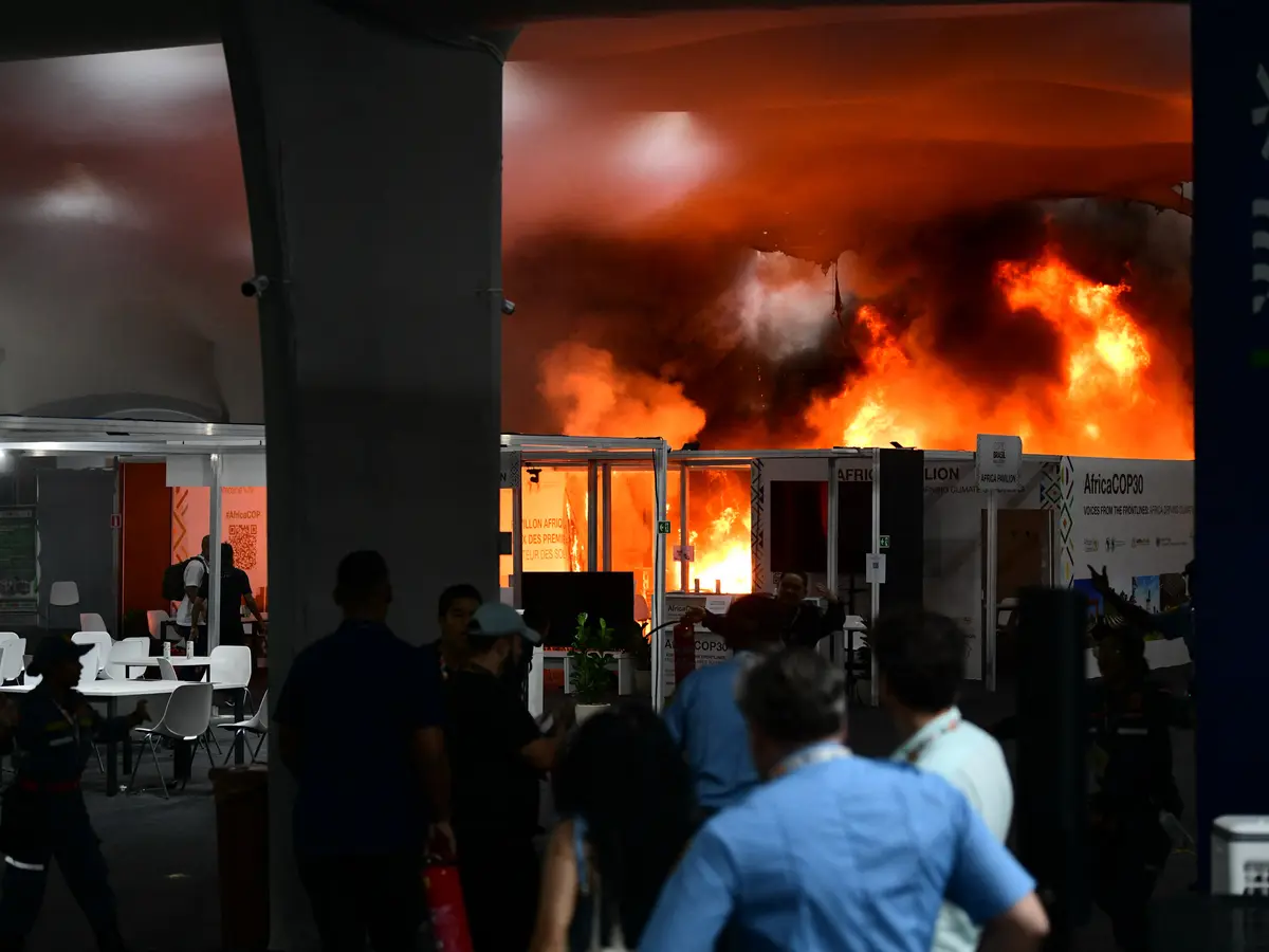 WATCH | Key climate talks derailed as massive fire erupts at COP30 ...