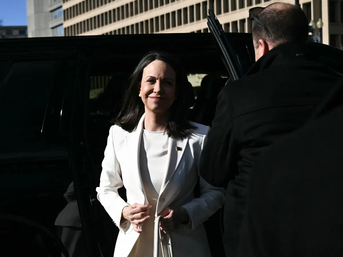 ‘We can count on President Trump,’ says Maria Corina Machado outside ...