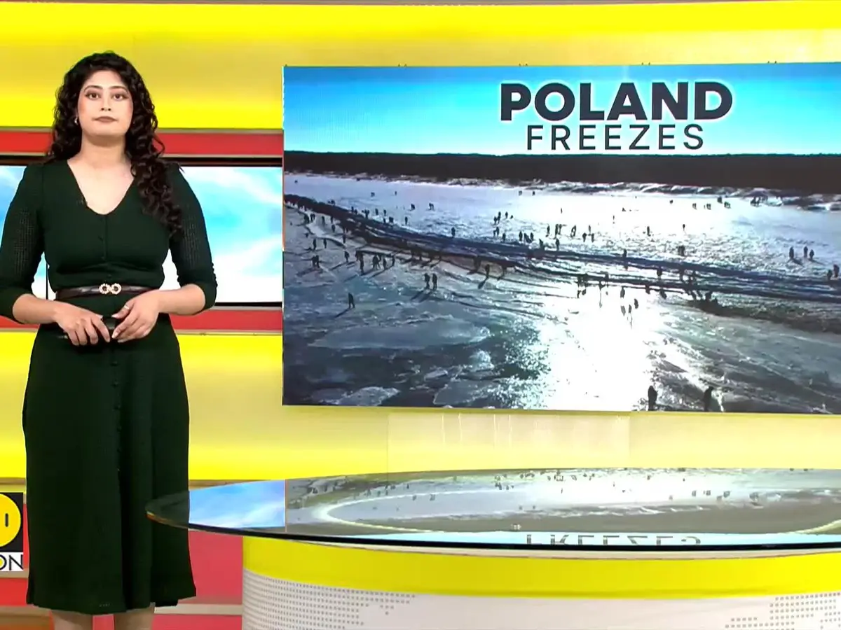 Poland’s Baltic Coast Freezes Amid Extreme Cold