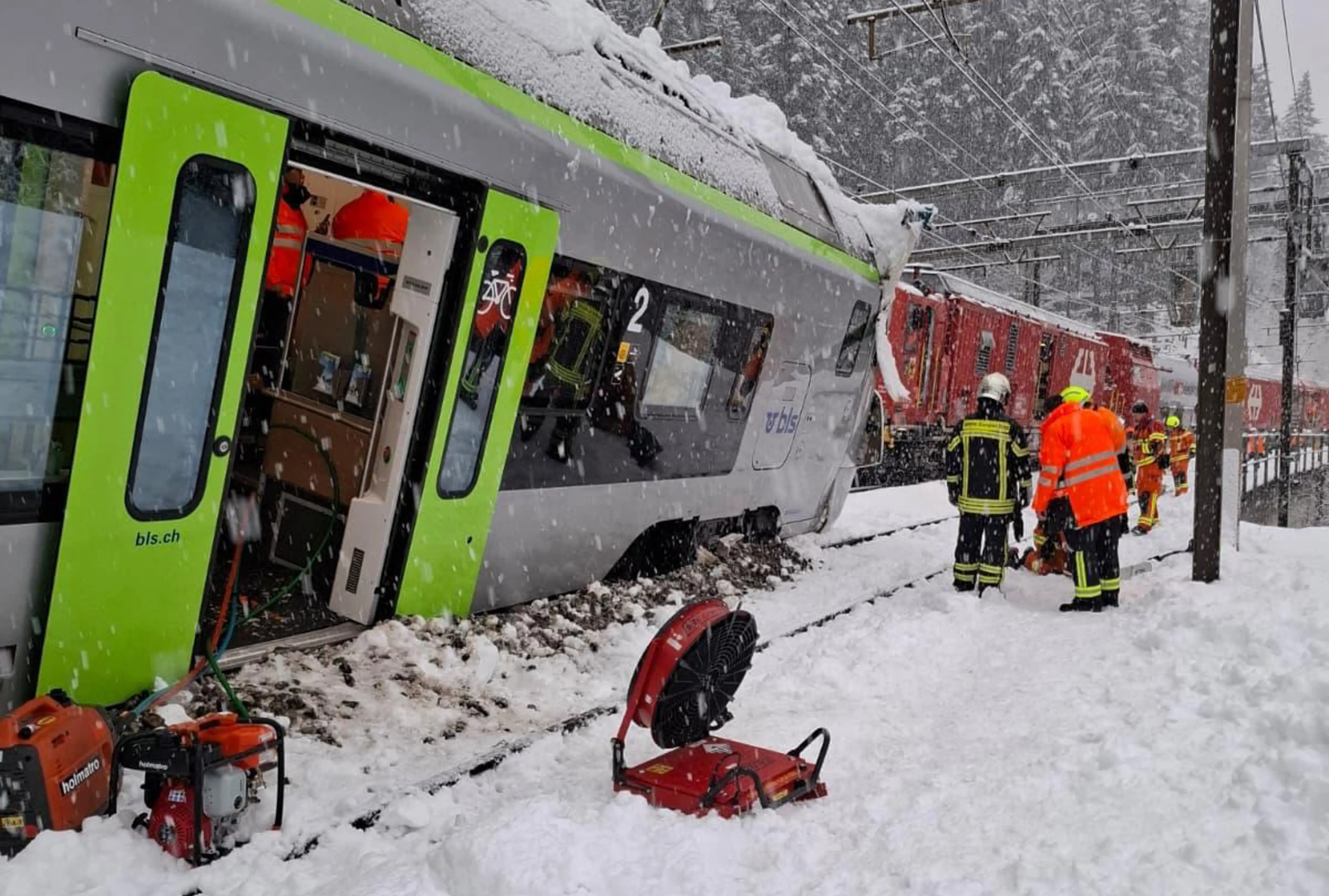 Avalanche derails passenger train in Switzerland, five injured