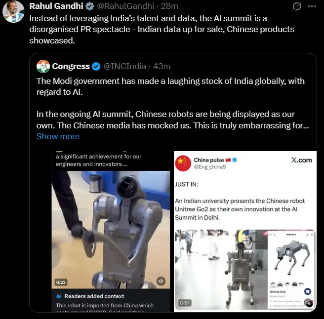 'Chinese robodog' controversy at India AI Summit: Galgotias University ...