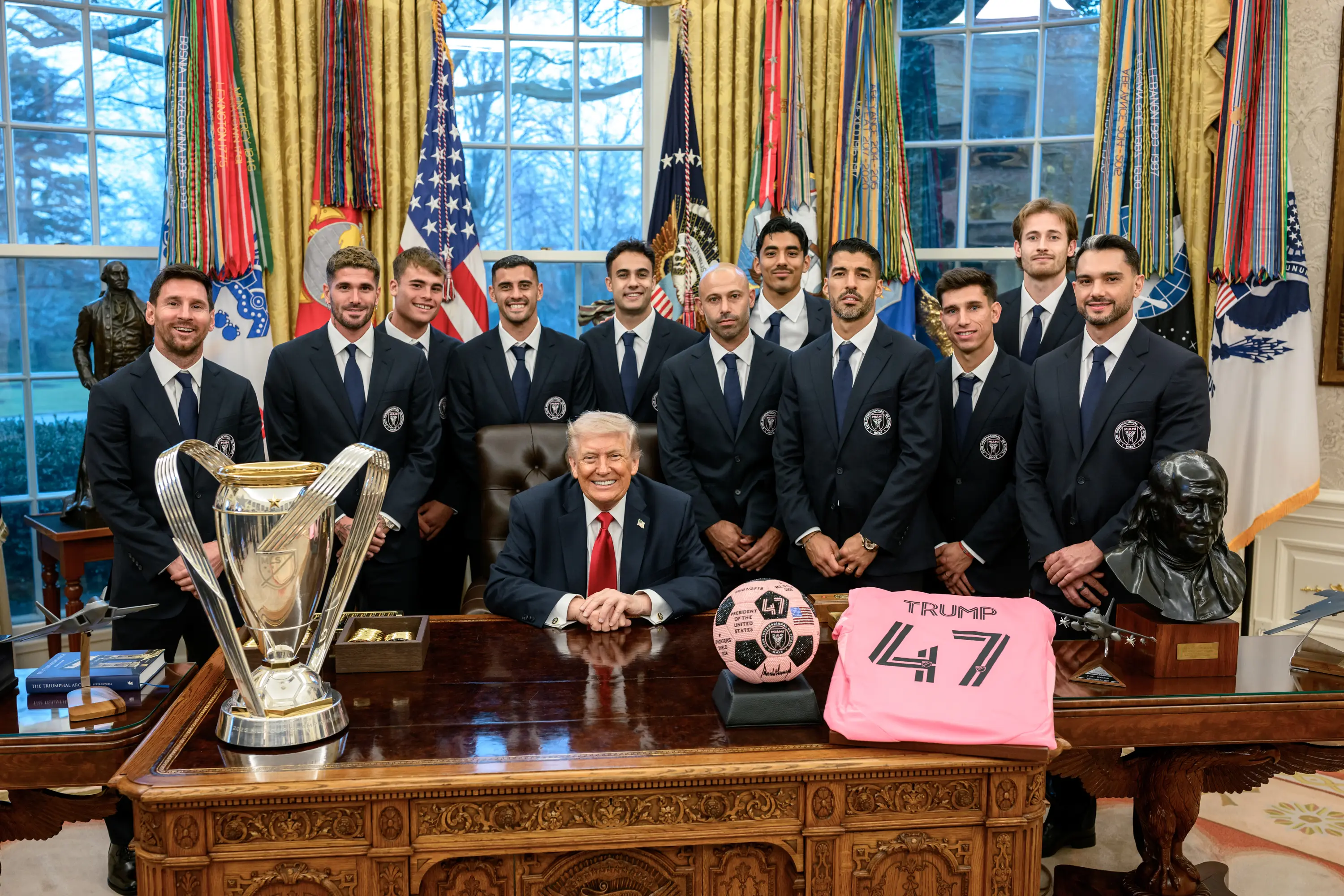 US President Donald Trump hosts Messi, Inter Miami players at White ...