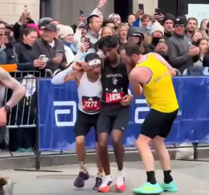 WATCH: Collapsed near finish line, two participants carry runner to ...