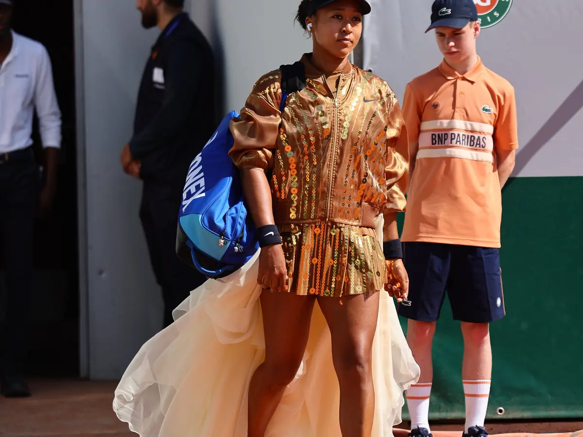 French Open 2026 | WATCH - Osaka dazzles in 'golden bomber jacket' for ...